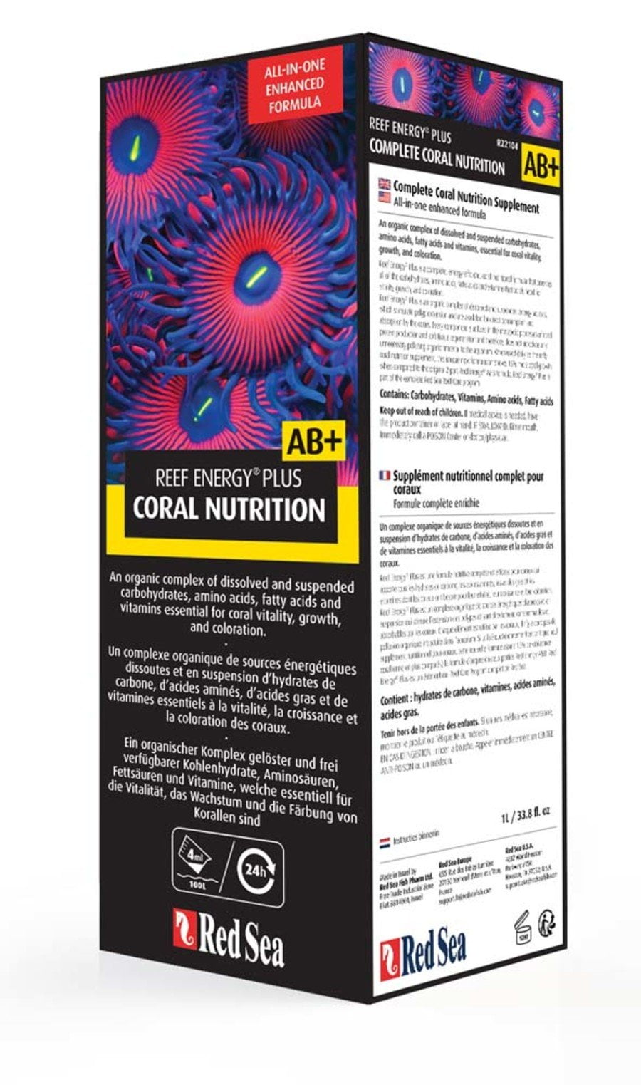 Red Sea Reef Energy Plus AB+ Coral Nutritional Supplement 33.8 fl oz ...