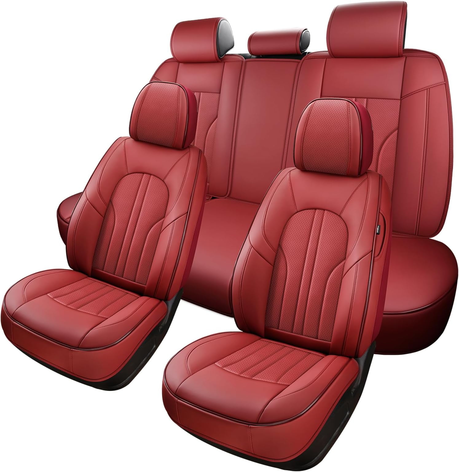 Red Seat Covers,Leather Seat Cover, Seat Covers Full Set, Fit RAV4 ...