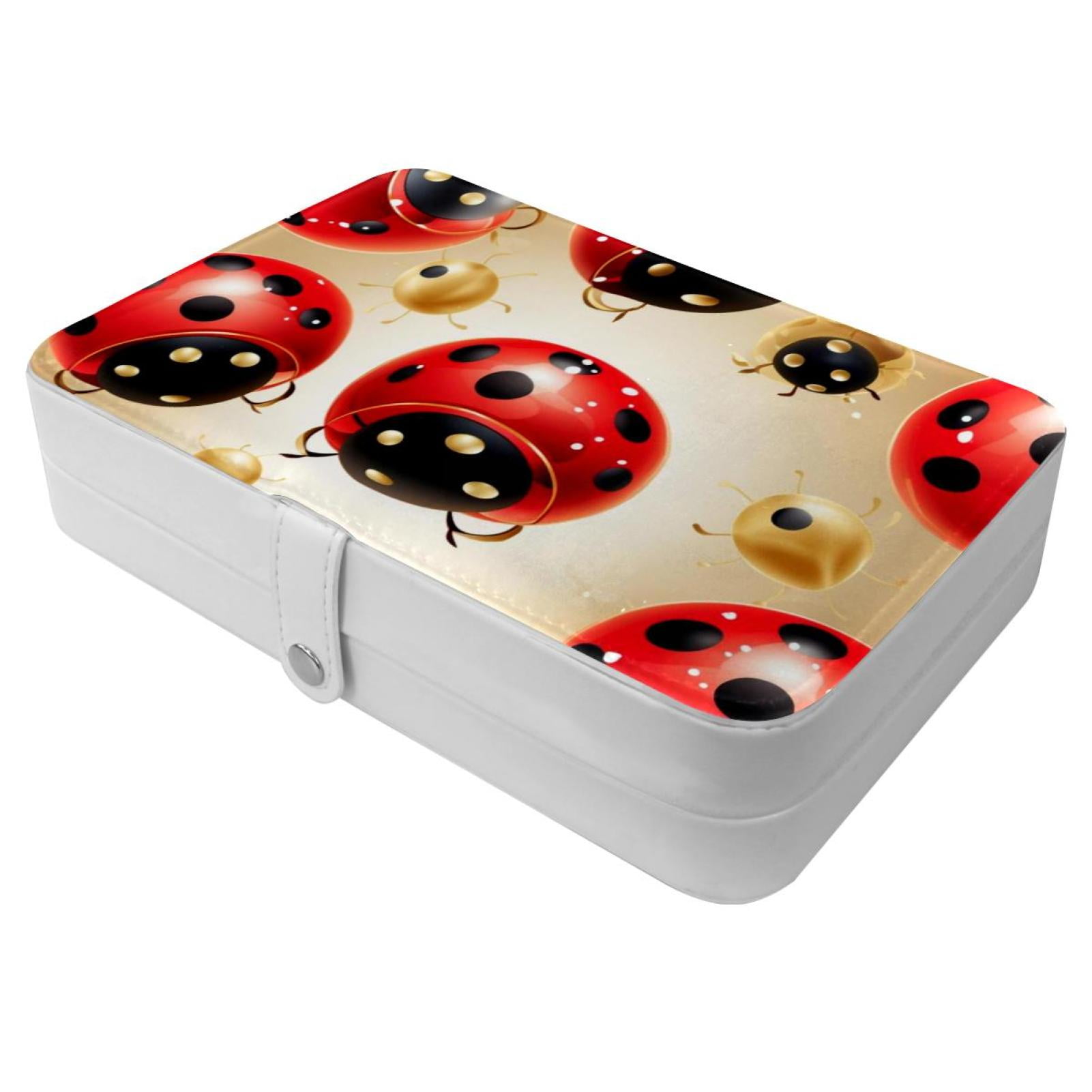 Red Seven Star Ladybug Travel Jewelry Box - Compact and Portable ...
