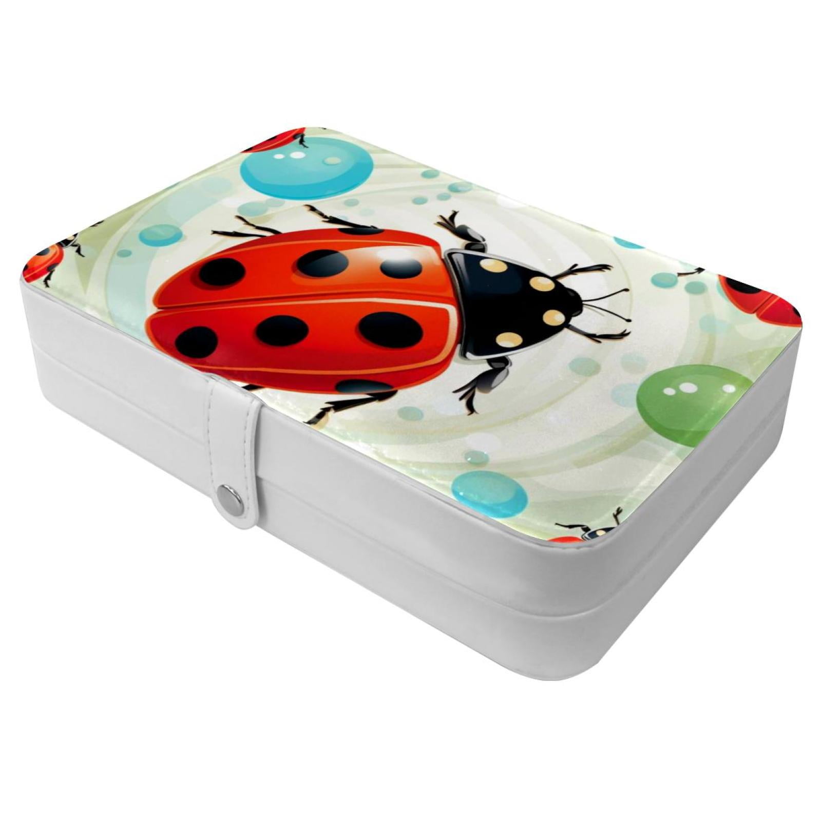 Red Seven Star Ladybug Travel Jewelry Box - Compact and Portable ...