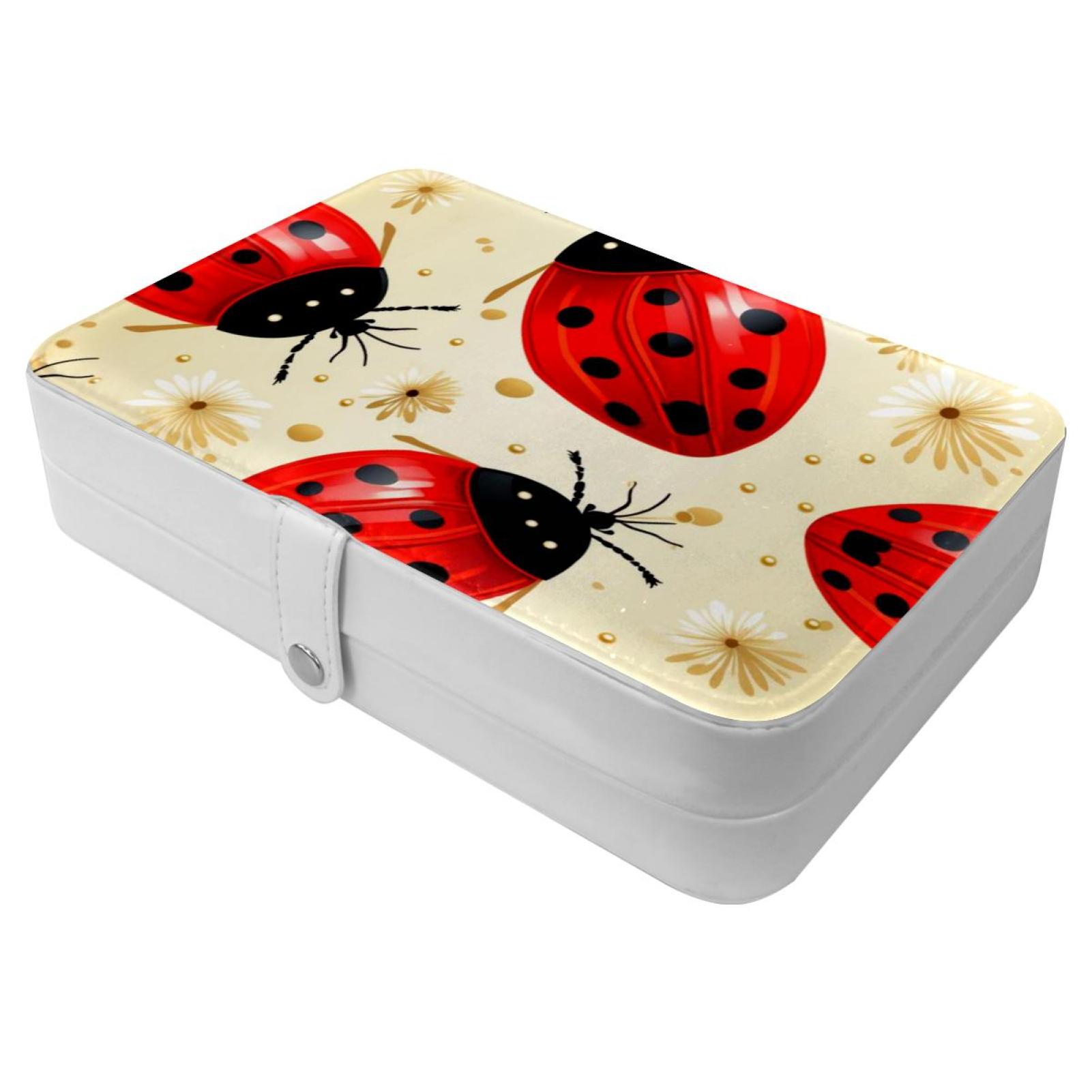 Red Seven Star Ladybug Travel Jewelry Box - Your Portable Treasure ...