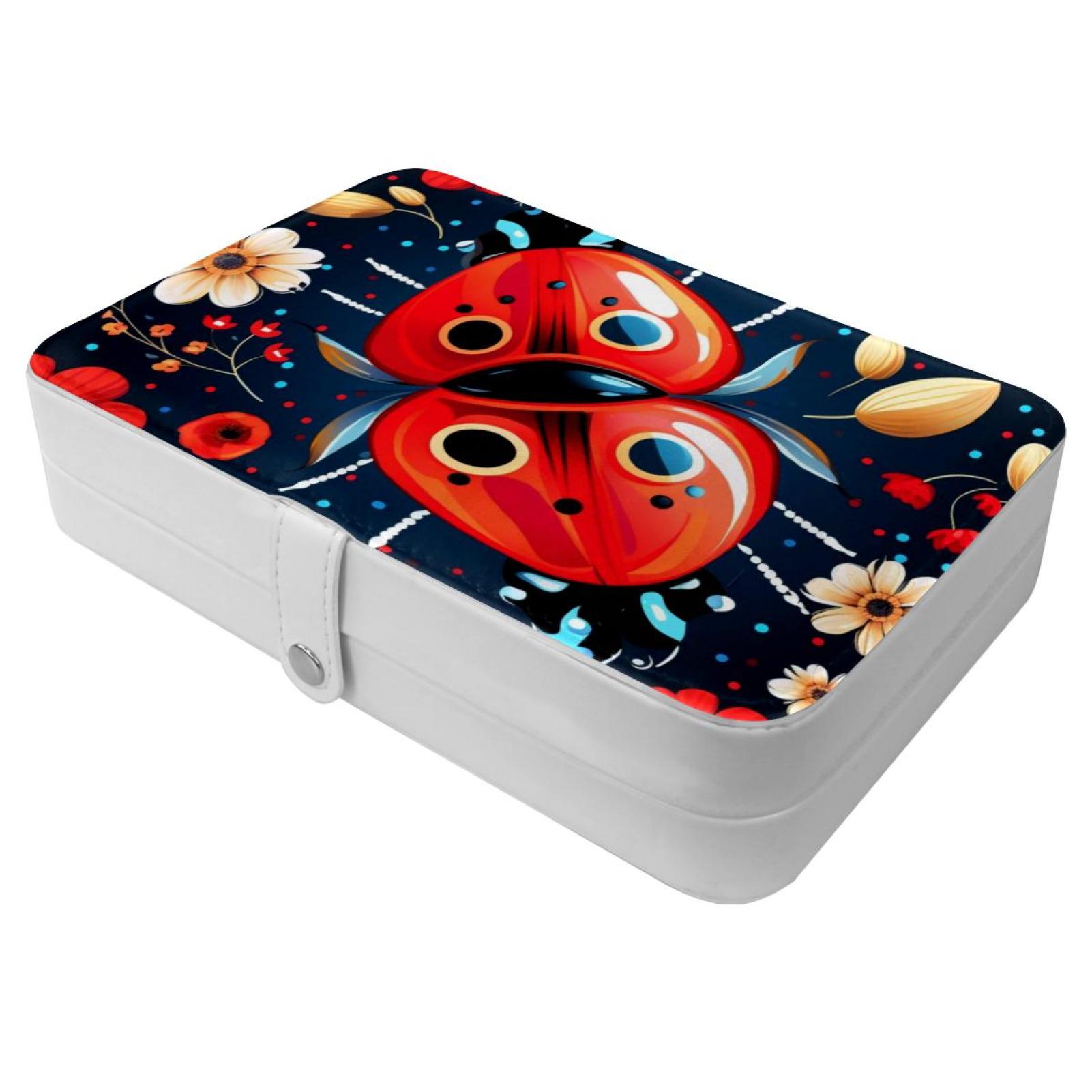 Red Seven Star Ladybug Travel Jewelry Box - Your Portable Treasure ...