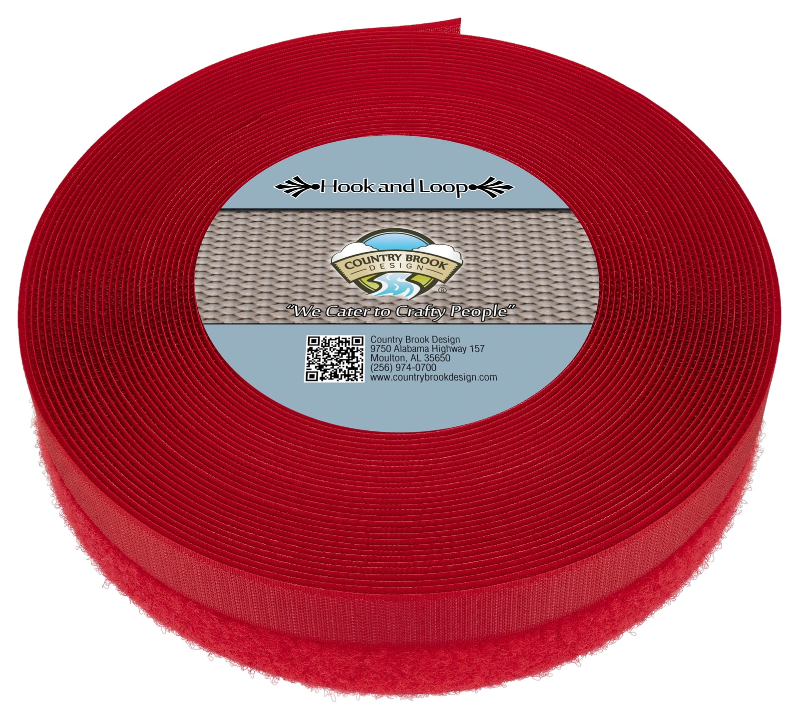 Country Brook Design® Red Sew On Hook And Loop (1 inch, 10 yards ...