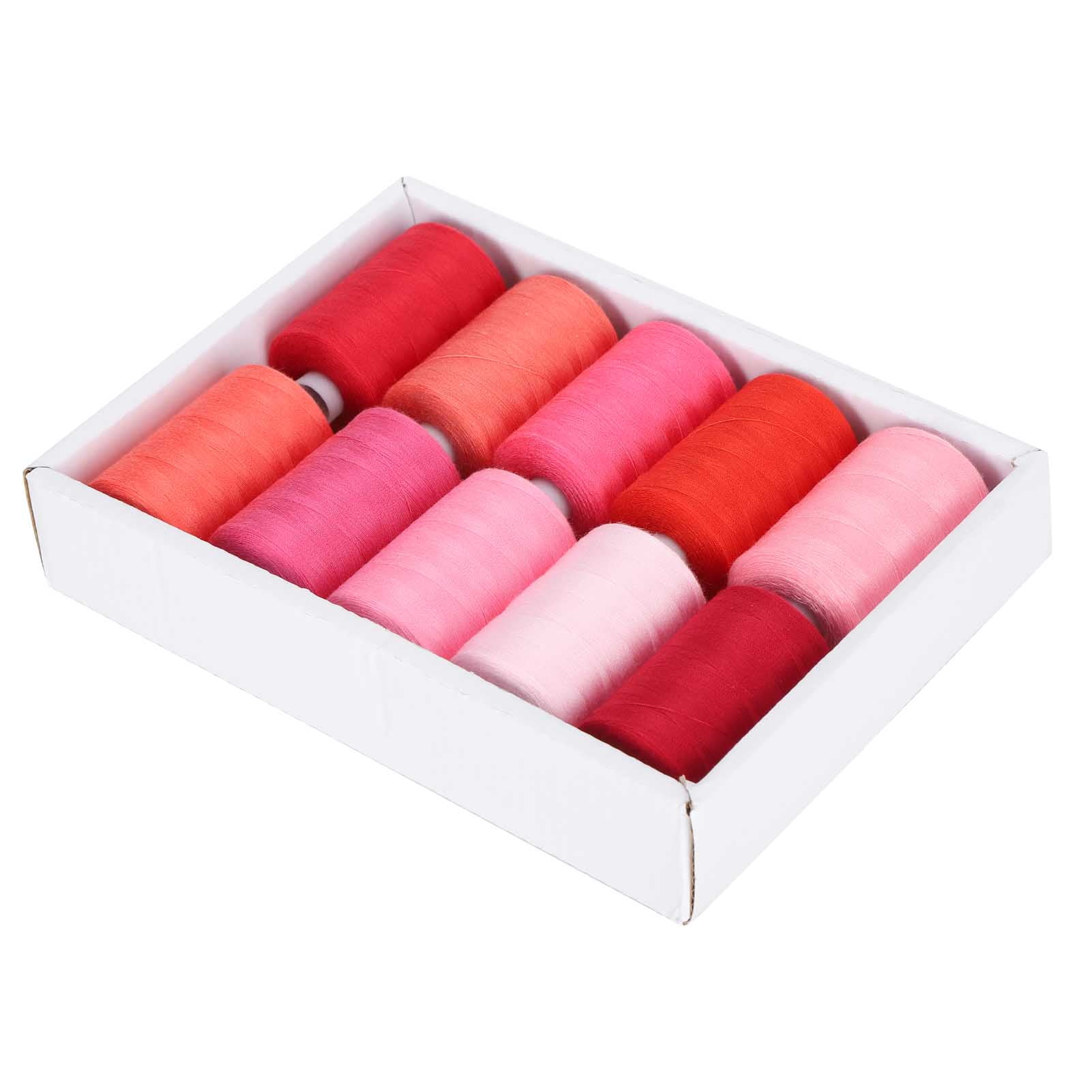 Red Sewing Thread Set - 10 Rolls Warm Color 1000 Yards Per Spool ...