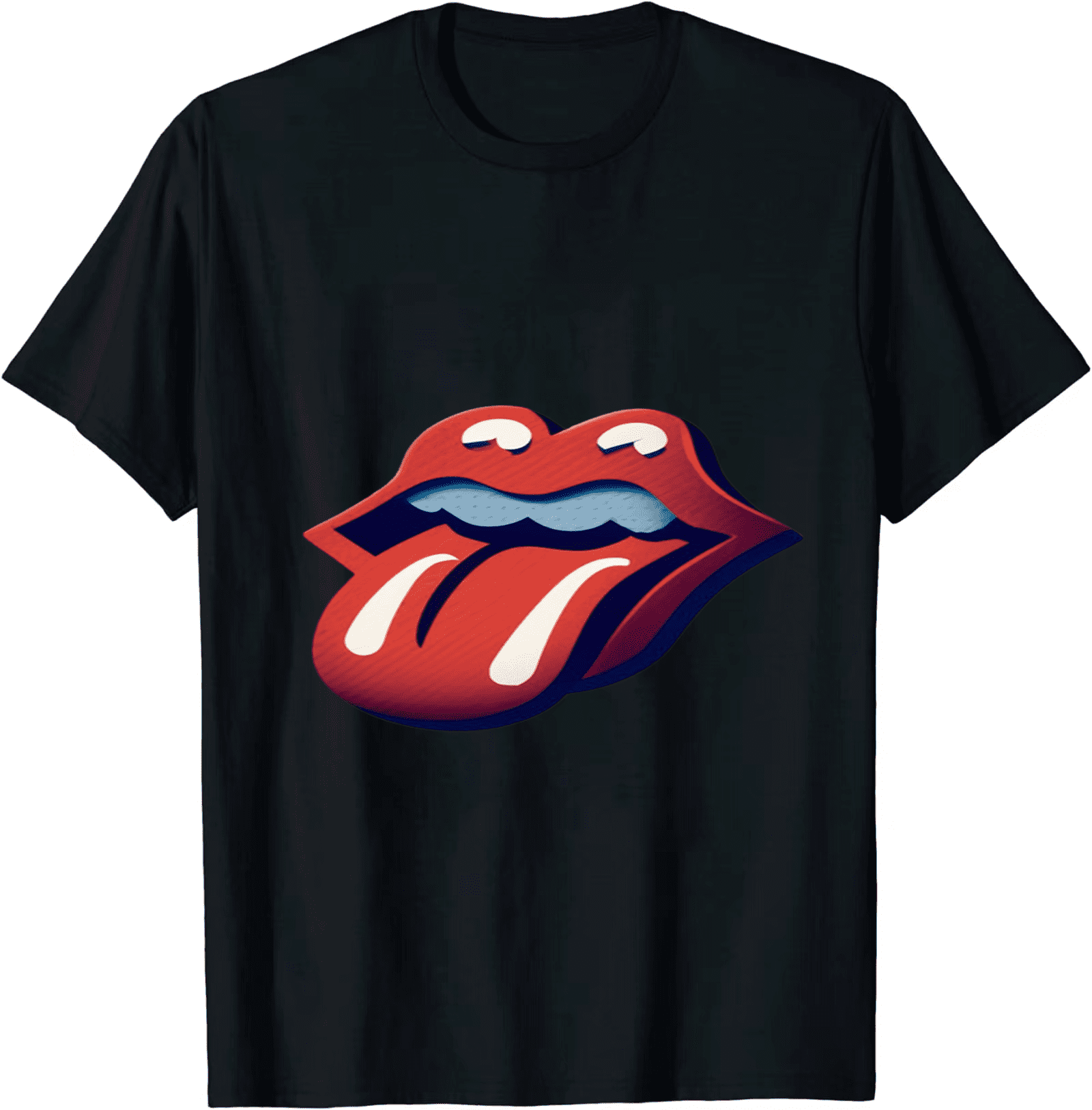 Red Sexy Lip Pattern T-shirt 3508061_black - Walmart.com