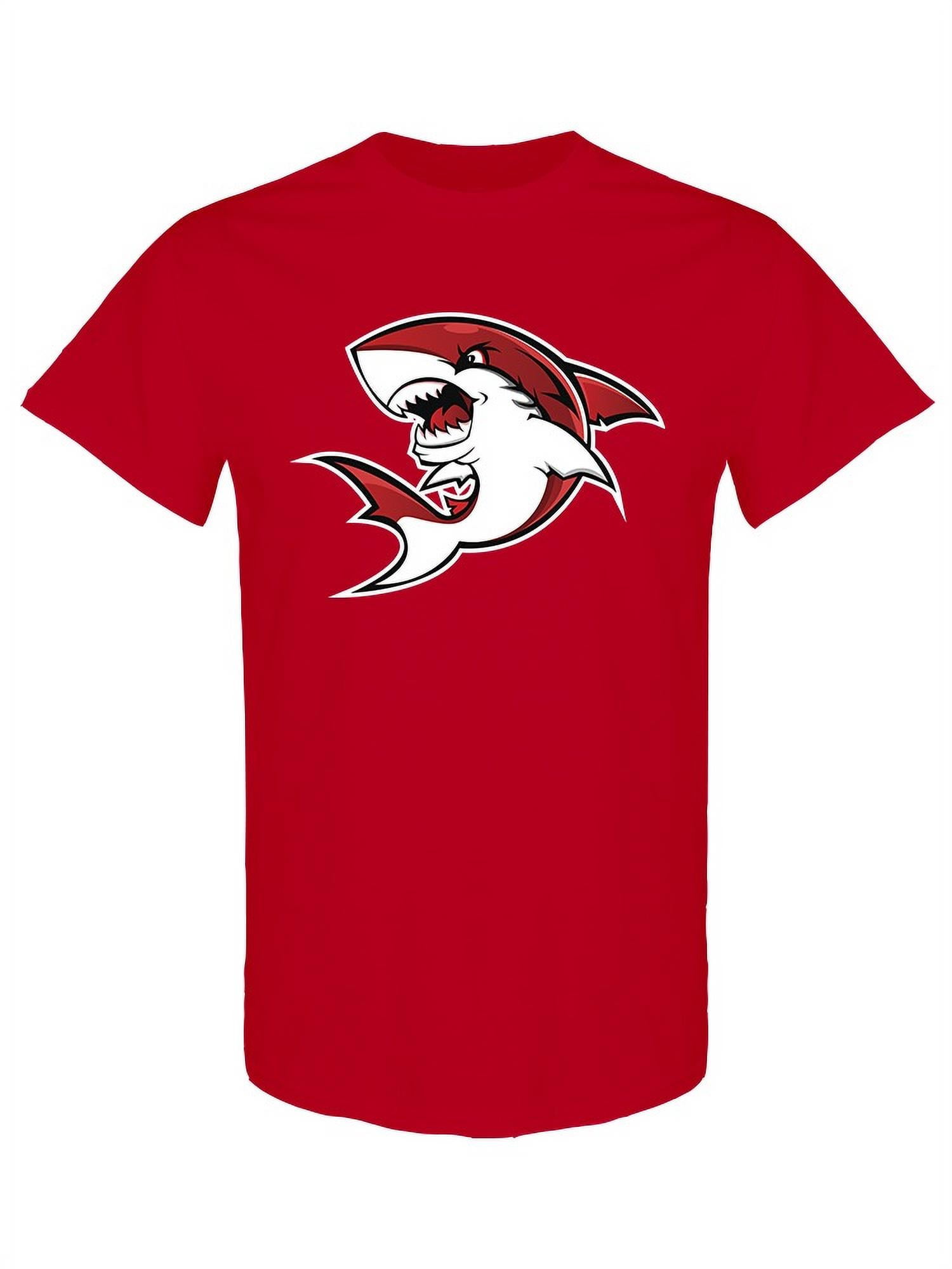 Red Shark Mascot T-Shirt Men -Image by Shutterstock, Male Small ...