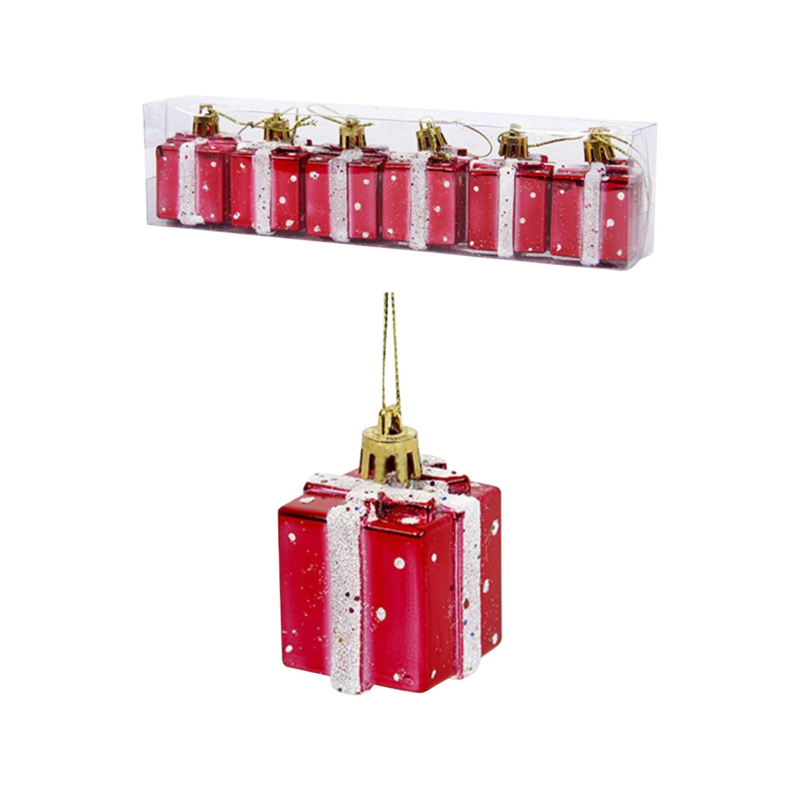 Red Shatterproof Box Design Christmas Tree Ornaments 6 Pack With ...