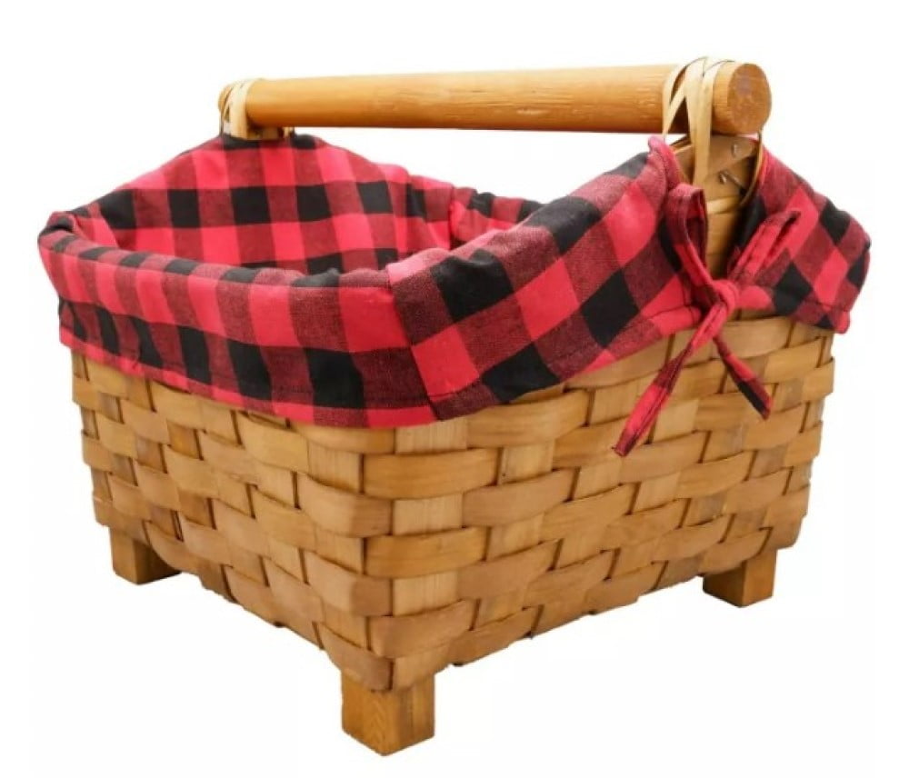 Red Shed 23F01949JY Footed Basket with Liner 13.3 x 11.8 x 8.6 inch ...