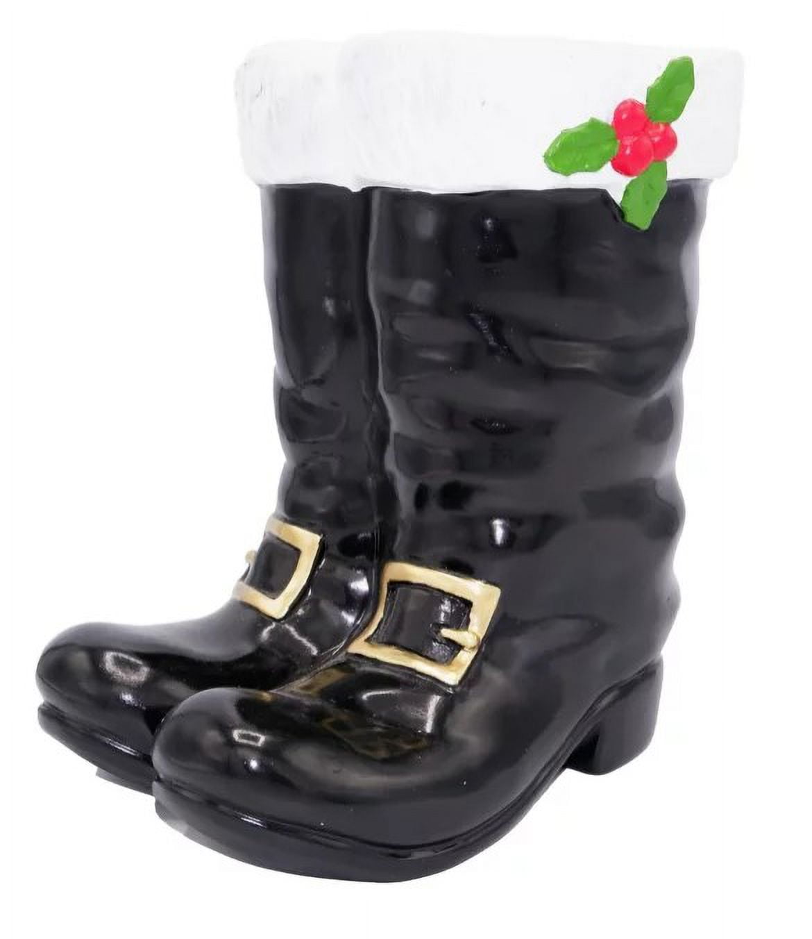 Red Shed 23F02968YC Santa Boots Planter Christmas Decor 8.5 inch Black ...