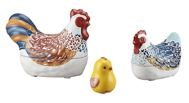 Red Shed 3-Piece Metal Nesting Chickens - Colorful Decorative Farmhouse ...