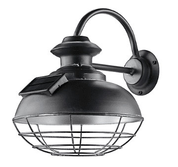 Red Shed Premium Black Metal Solar Lantern with Cage, Weather-Resistant ...