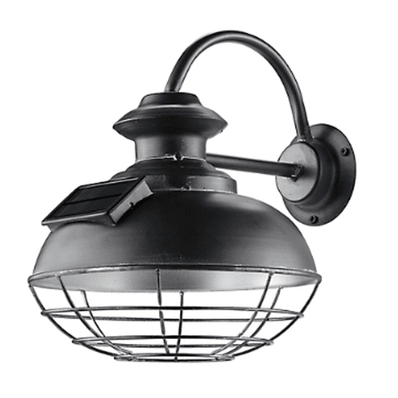 Red Shed Premium Black Metal Solar Lantern with Cage, Weather-Resistant ...
