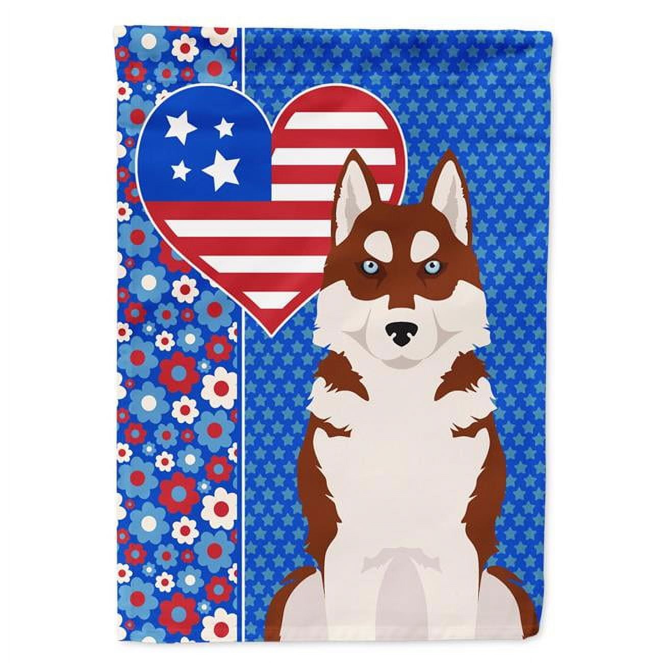 Red Siberian Husky USA American Flag Garden Size - Walmart.com