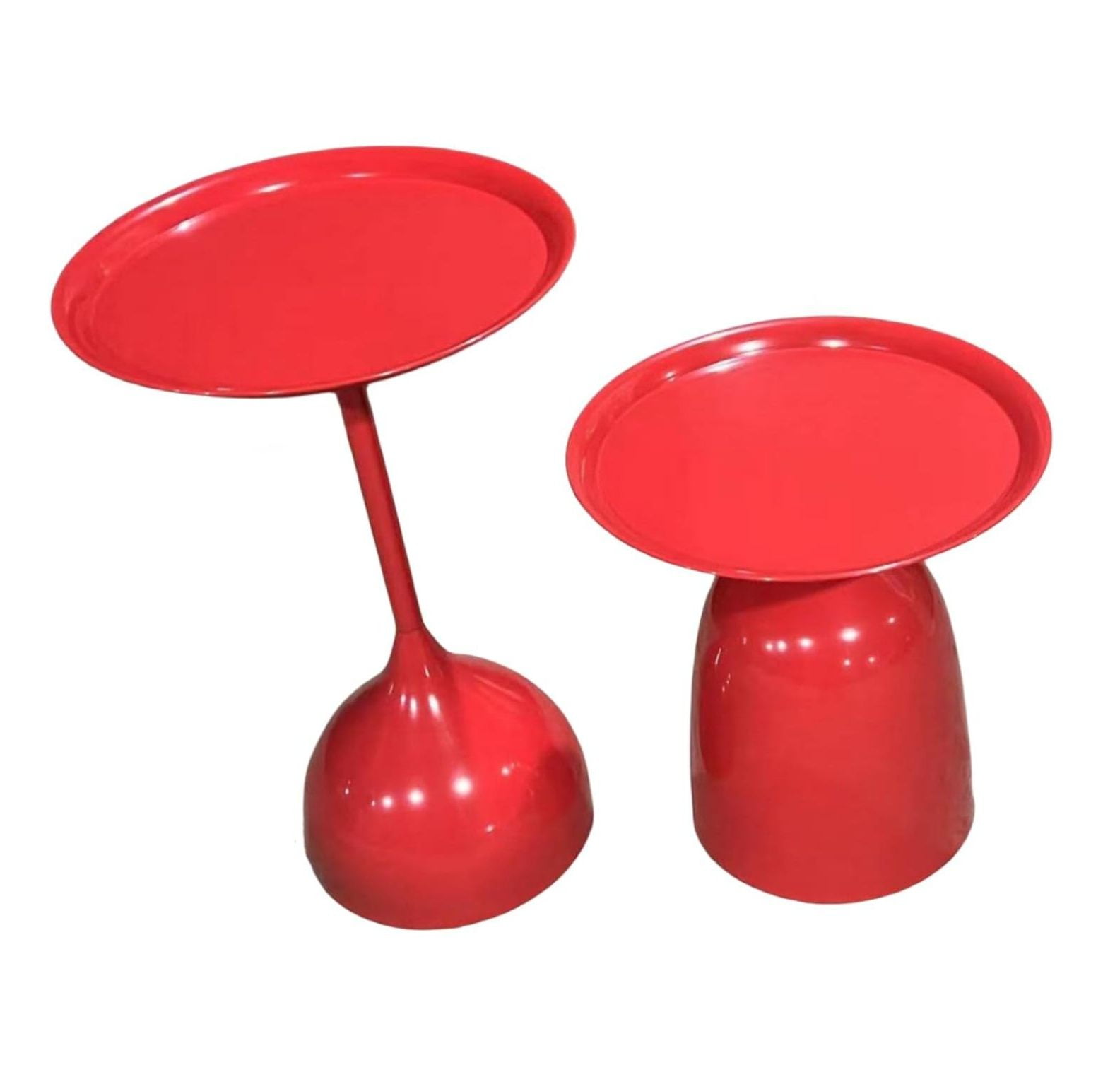 Red Side Tables Red Fluted Side Table Set Fluted Side Tables Drum ...