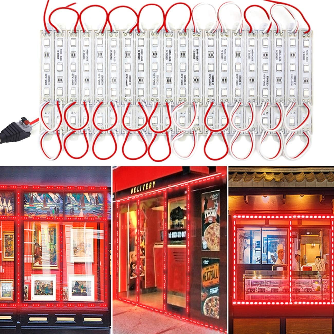 Red Sign Lights 20 Ft Storefront Light 40 Pieces 5050 LED Module,2 Set ...