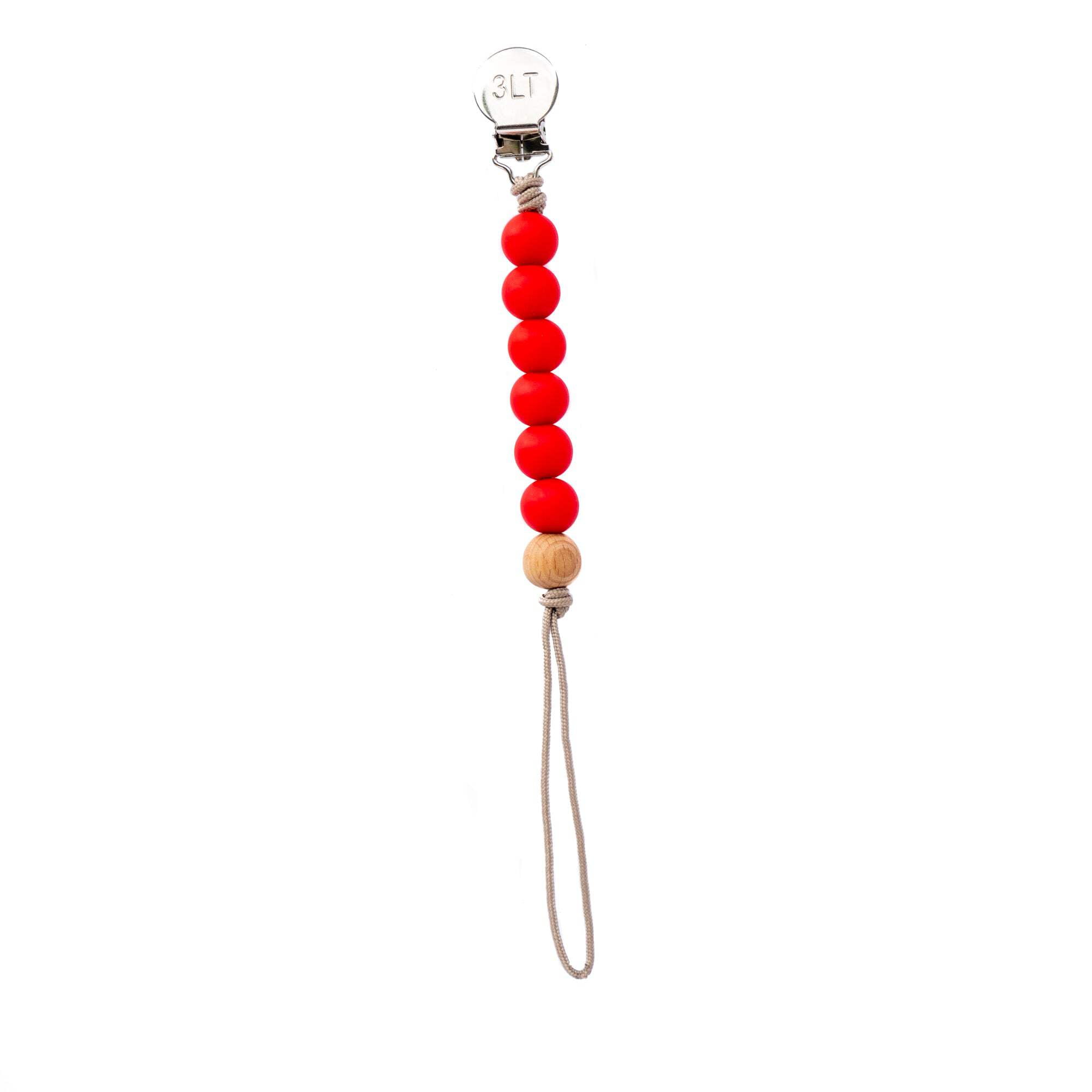 Red Silicone Beaded Pacifier Clip - Walmart.com