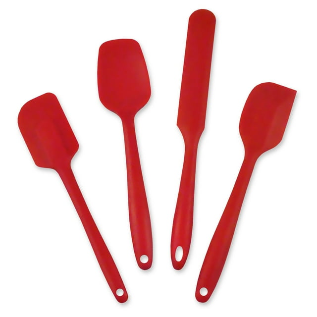 Red Silicone Spatula Set of 4 - Walmart.com