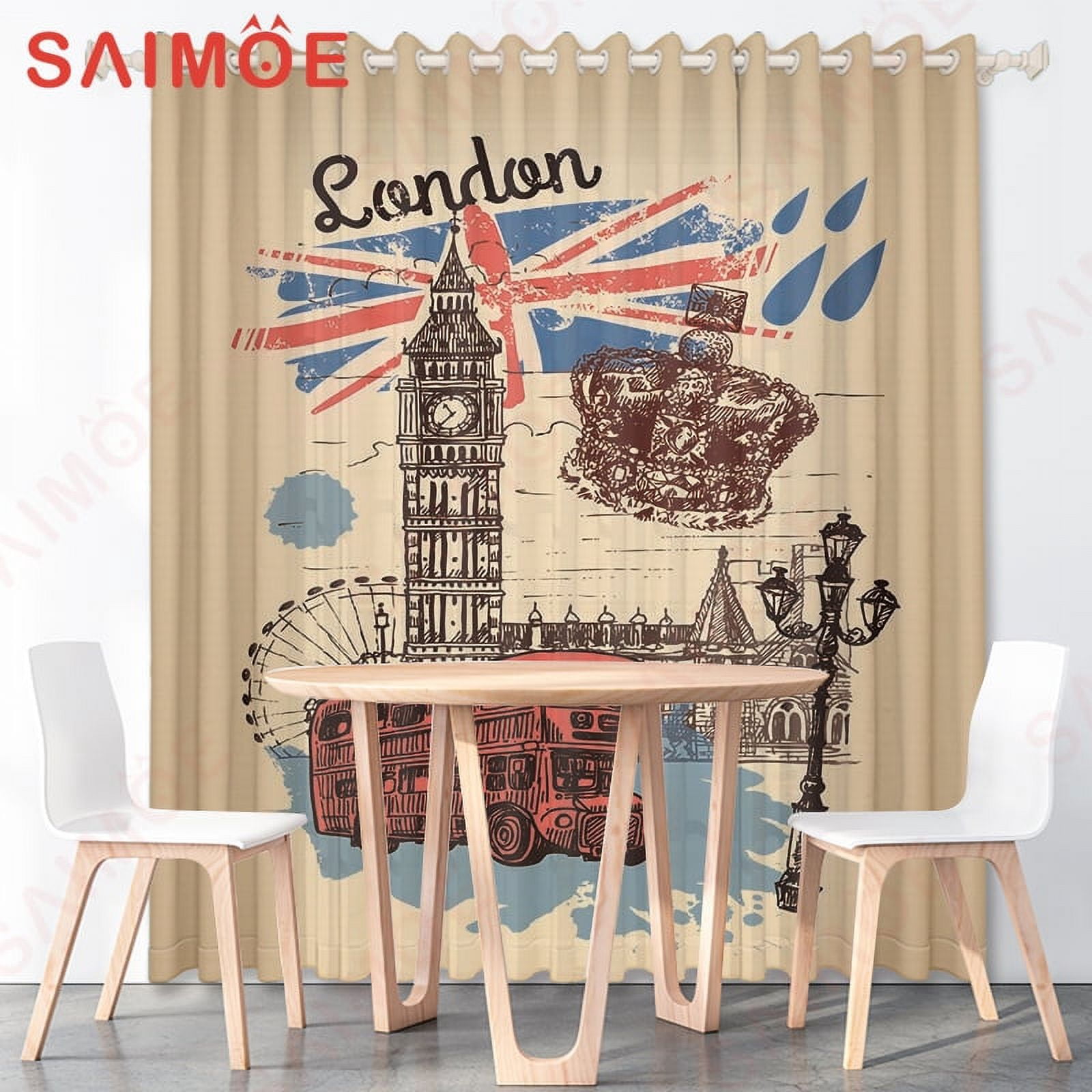 Red Simple Style Art Print Door Curtains Privacy Closet Curtain Bedroom ...