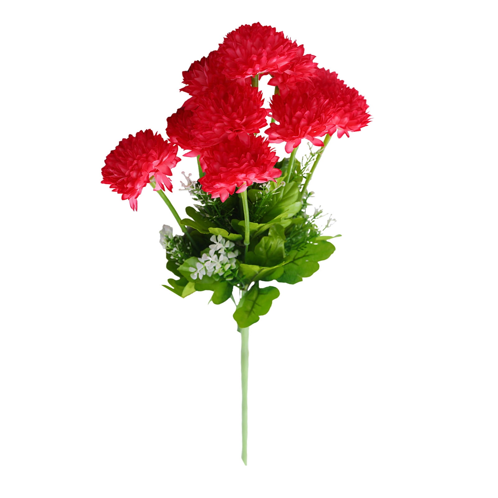 Red Simulation Flower Arrangement With Red Chrysanthemums And Green ...