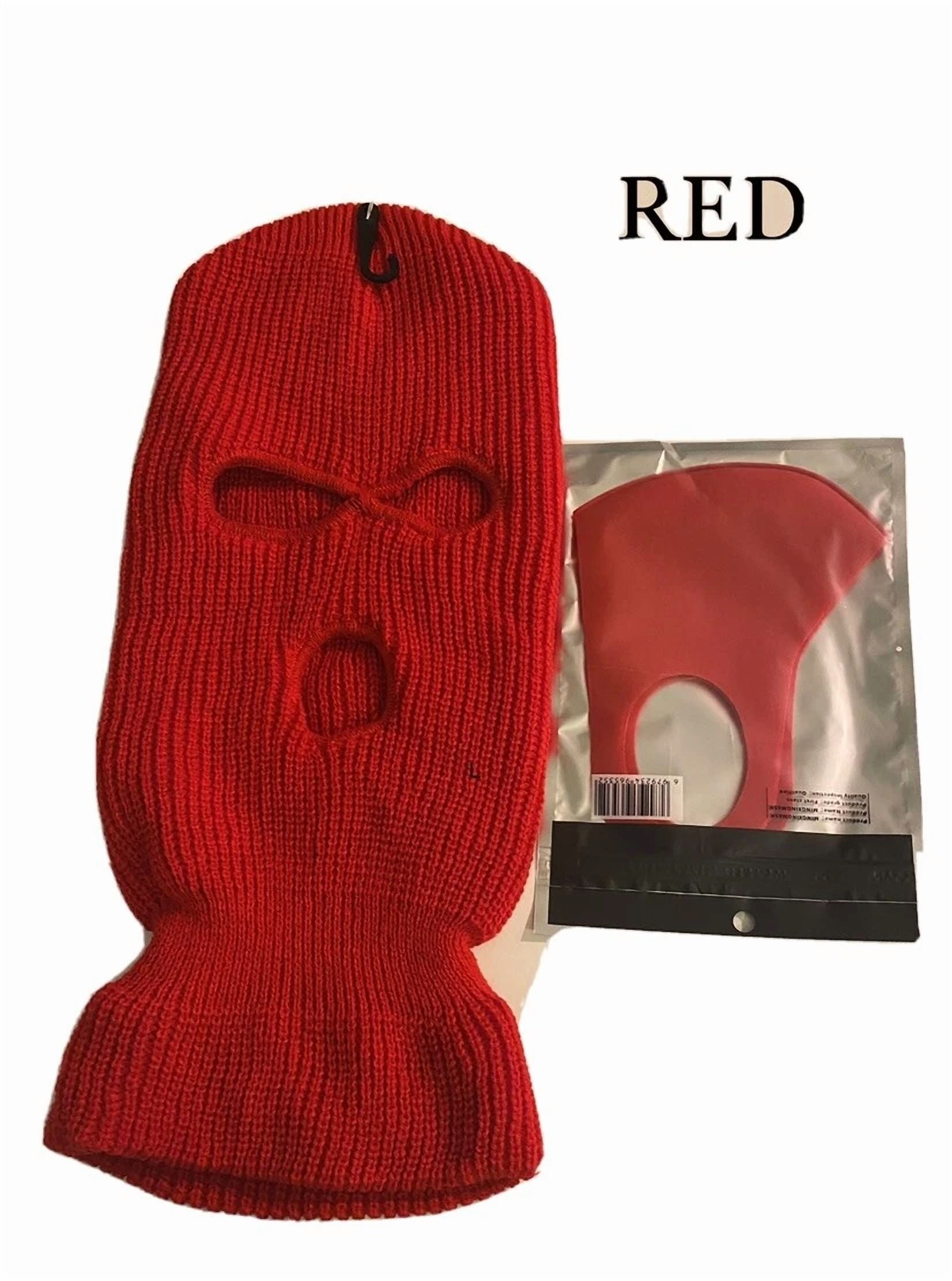 Red Ski Mask 3 Hole With Free Red Face Mask - Walmart.com