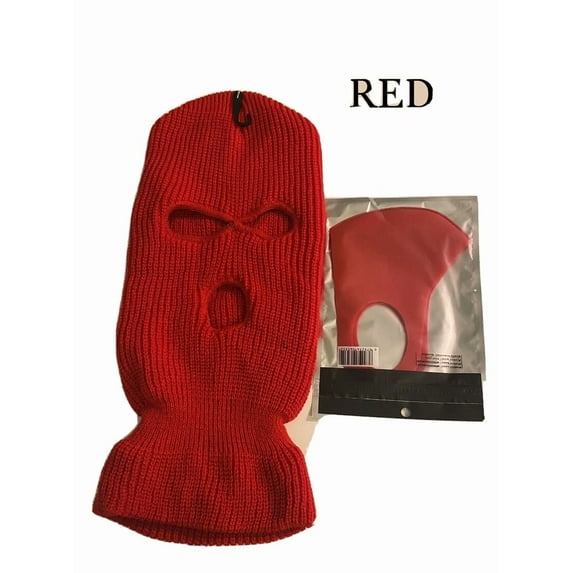 Red Ski Mask 3 Hole With Free Red Face Mask - Walmart.com