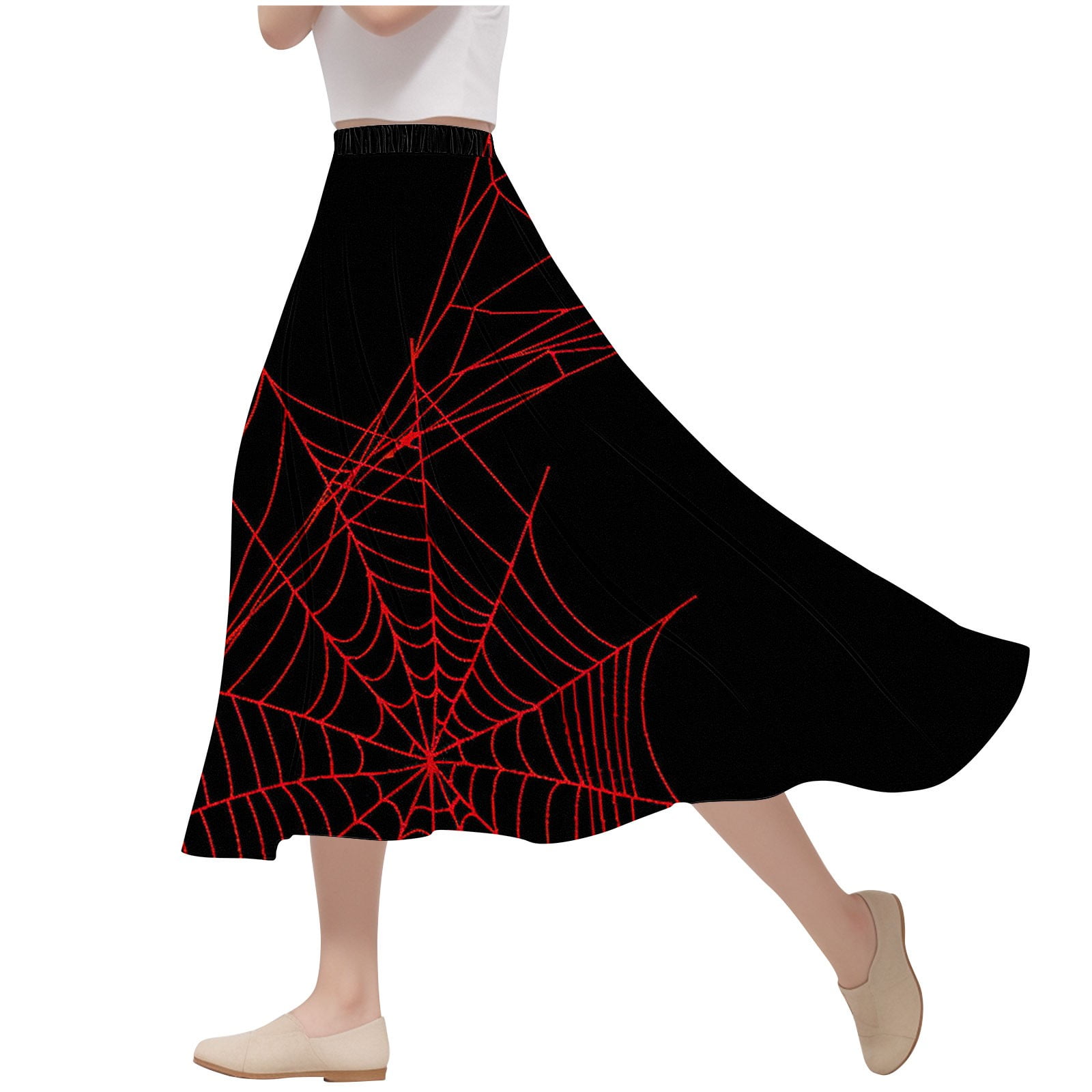 Red Skort for Women Faux Gauze Linen Maxi Long Midi Knee Length Loose ...