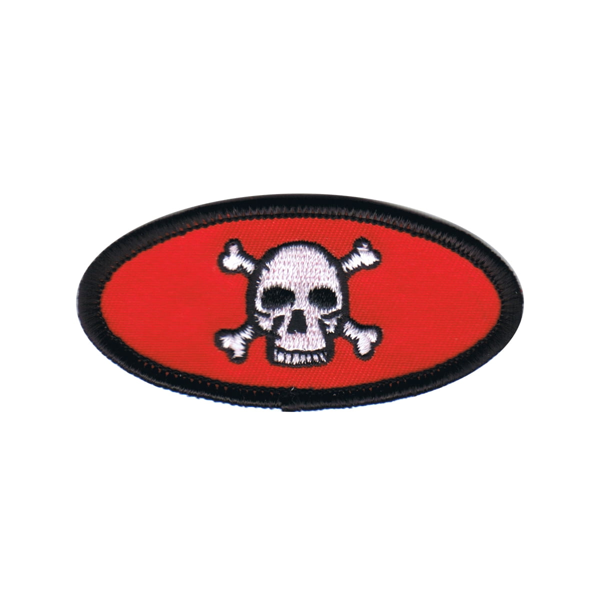 Red Skull Crossbones Badge Patch Name Tag Symbol Embroidered Iron On ...