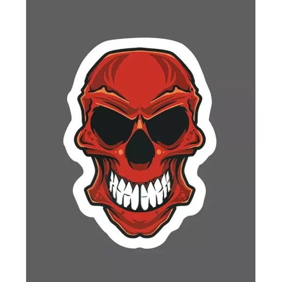 Red Skull Sticker Fire Waterproof Sticker Phone Decal Water Bottle ...
