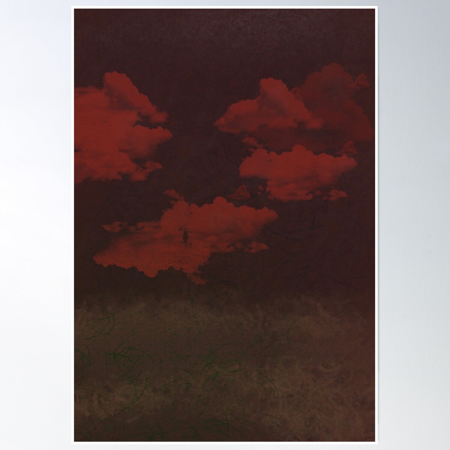 Red Sky - Original Digital Artwork Poster Wall Art, Modern Wall Decor ...