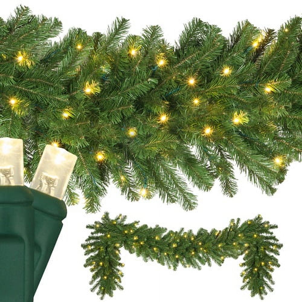 Red Sleigh Olympia Pine Commercial Grade Pre Lit Christmas Garland with ...