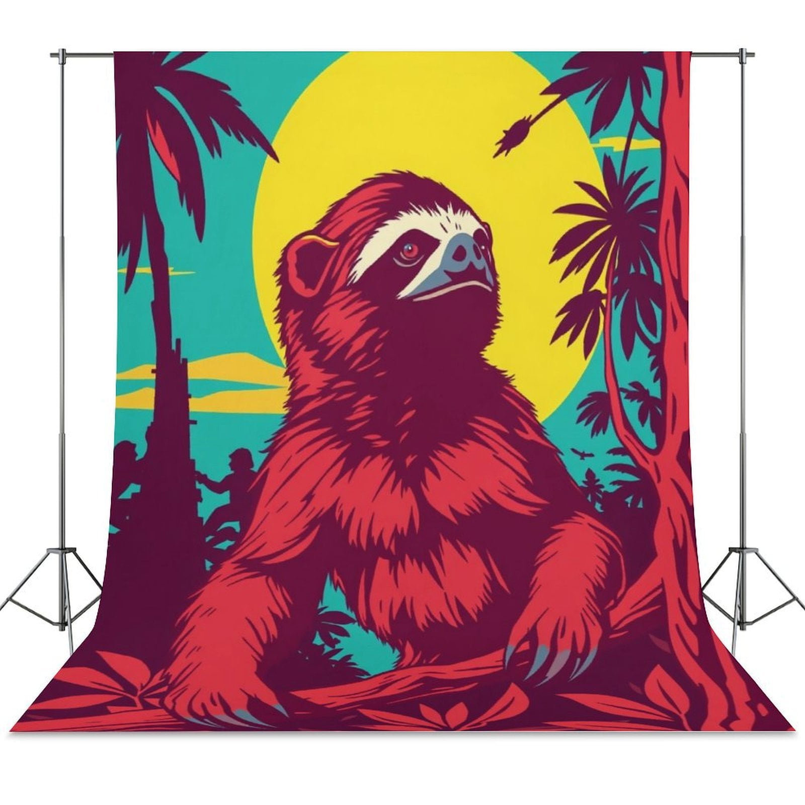 Red Sloth Jungle Moon Decorations BackdropPortrait Photography ...