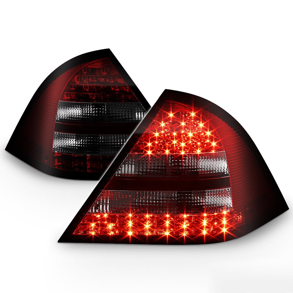 Red Smoked 2001-2004 Mercedes Benz W203 C-Class LED Tail Lights Lamps ...