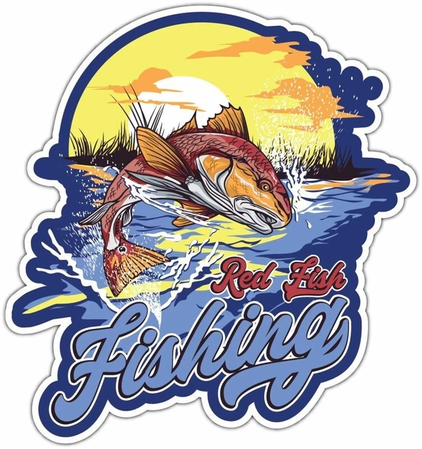 Red Snapper Fish Fishing Fisherman Car Stickerphone Decal Water Bottle ...