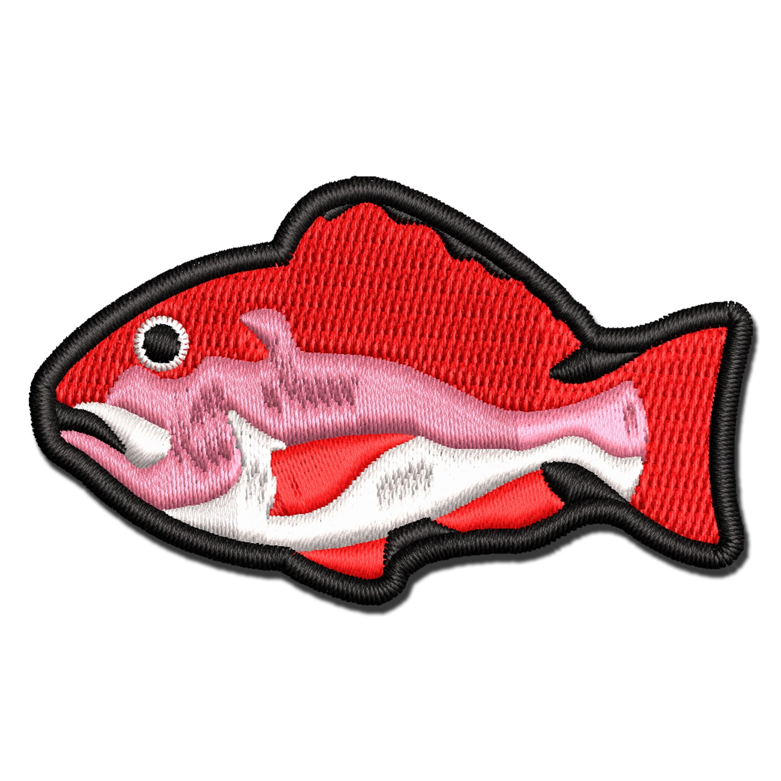 Red Snapper Fish Seafood Applique Multi-Color Embroidered Iron-On Patch ...
