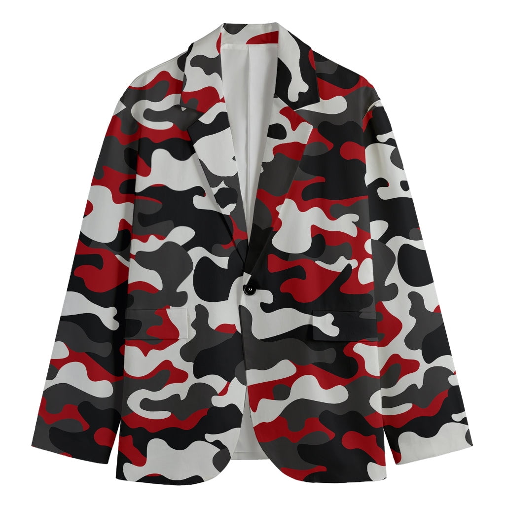 Red Snow Camouflage Print Men'S Blazer, Camo Fun Novelty Blazer ...