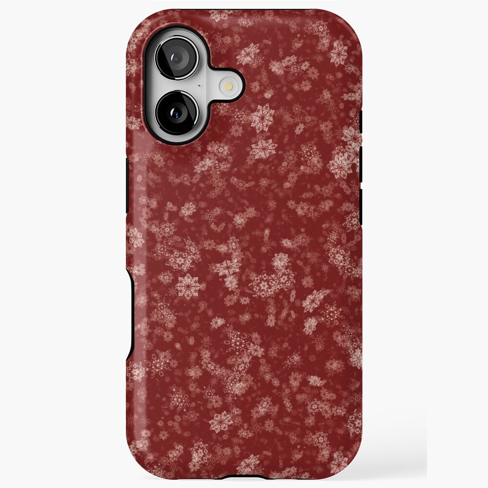 Red Snowflakes Festive Christmas Pattern iPhone 17 to 11 Pro Max ...