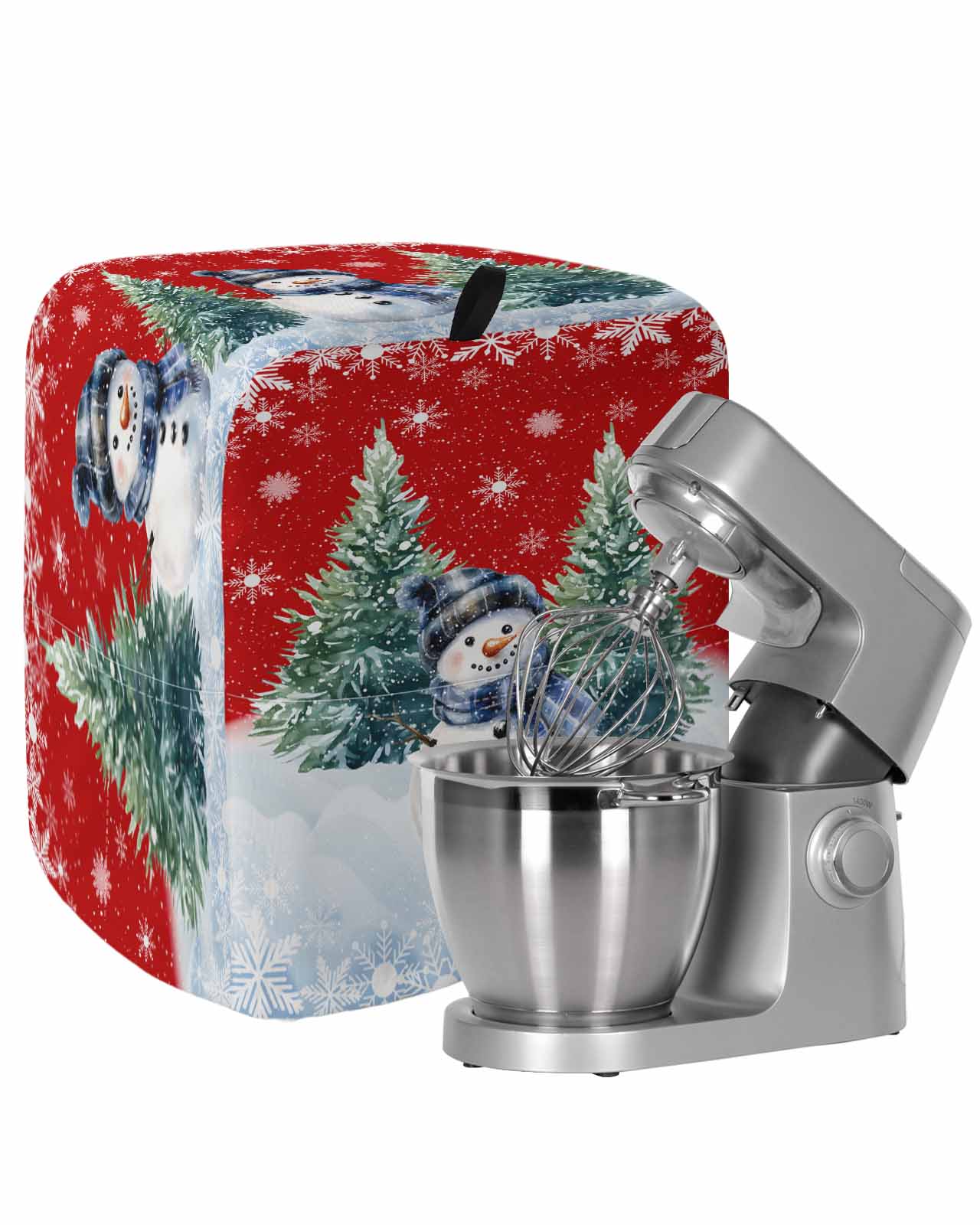 Red Snowman Christmas Stand Mixer Dust Cover with Storage Pocket ...