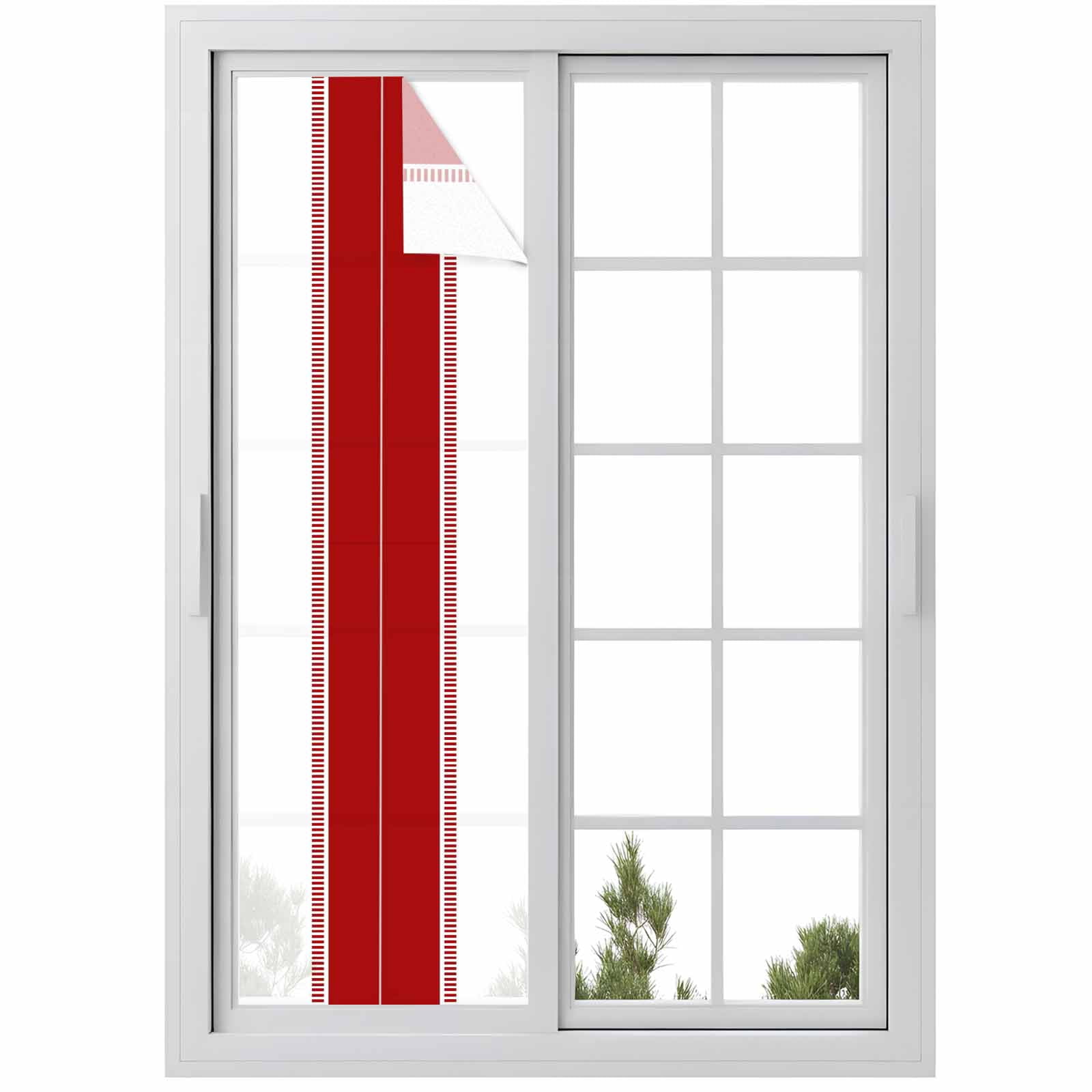 Red Solid Color Texture Window Privacy Film, Simple Red Stripes Static ...
