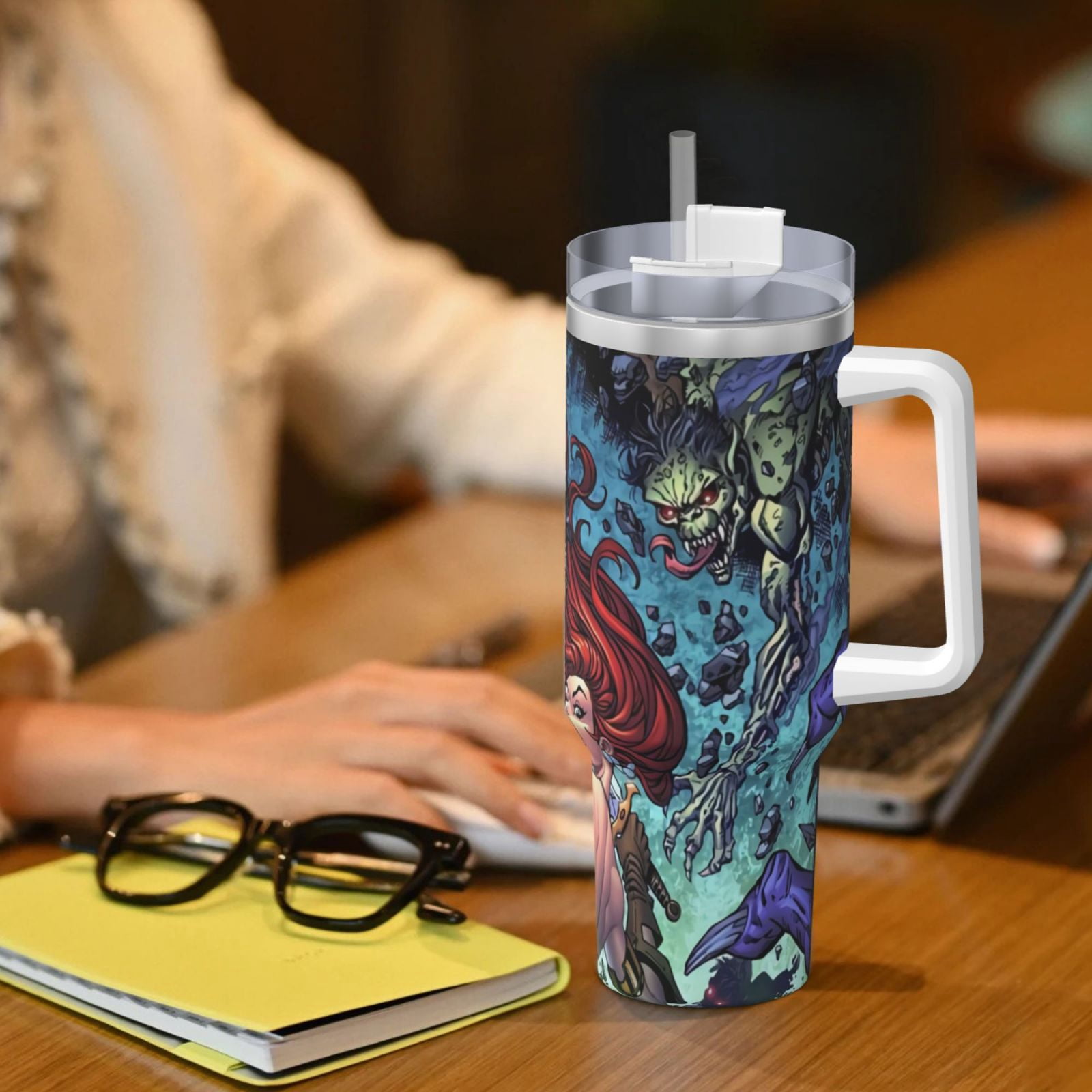 Red Sonja 40oz Ice King (With Handle And Straw),Car Travel Cup,2-In-1 ...