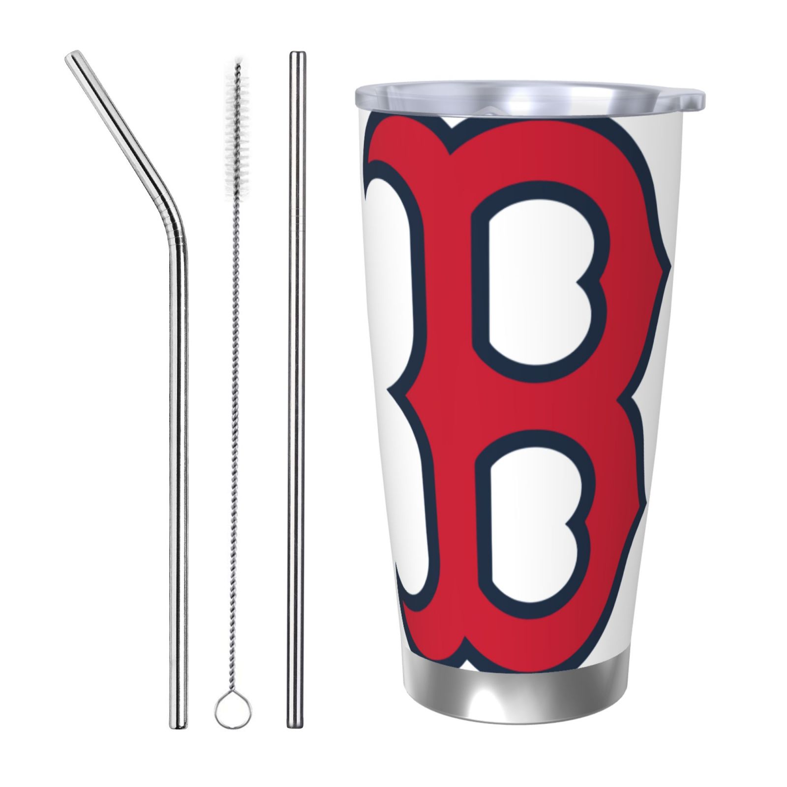 Red_Sox 20OZ Car Cup Straw Three-piece Set One Size Team Logo Double ...
