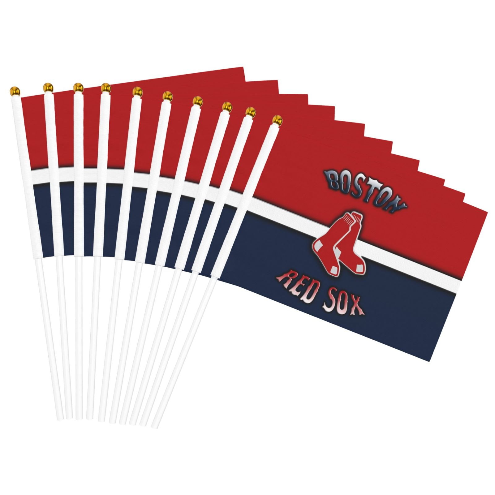 Red_Sox Baseball Team Custom Double Sided Hand Waving Flag Multi-Pack ...
