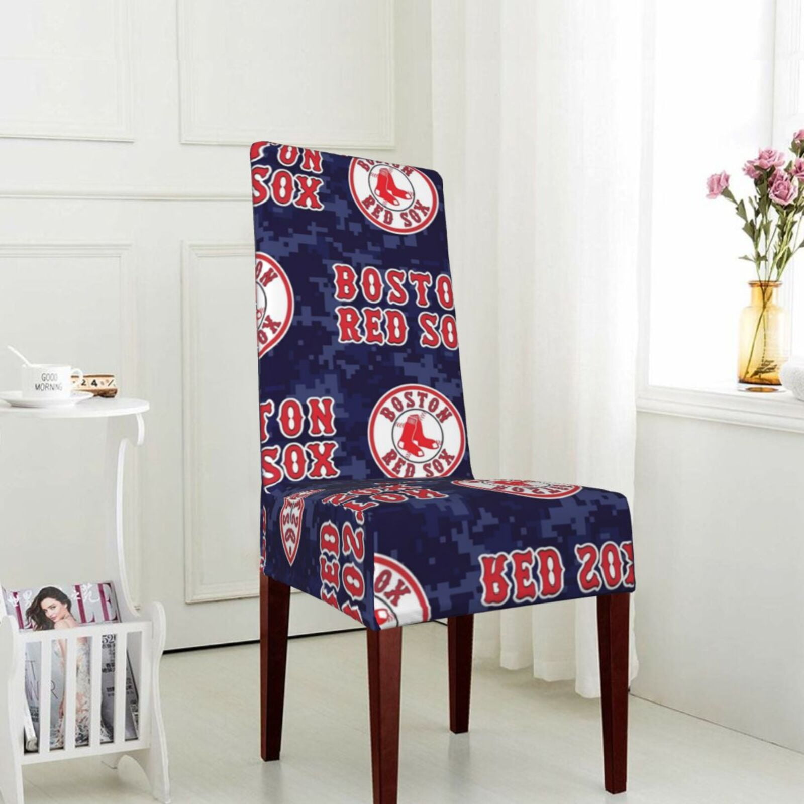 Red_Sox Baseball Team Dining Chair Covers, Removable And Washable ...