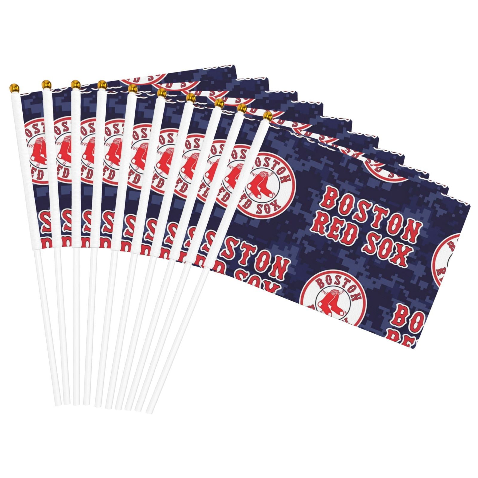 Red_Sox Baseball Team Double Sided Hand Waving Flag(Pack of 6 or 10 ...