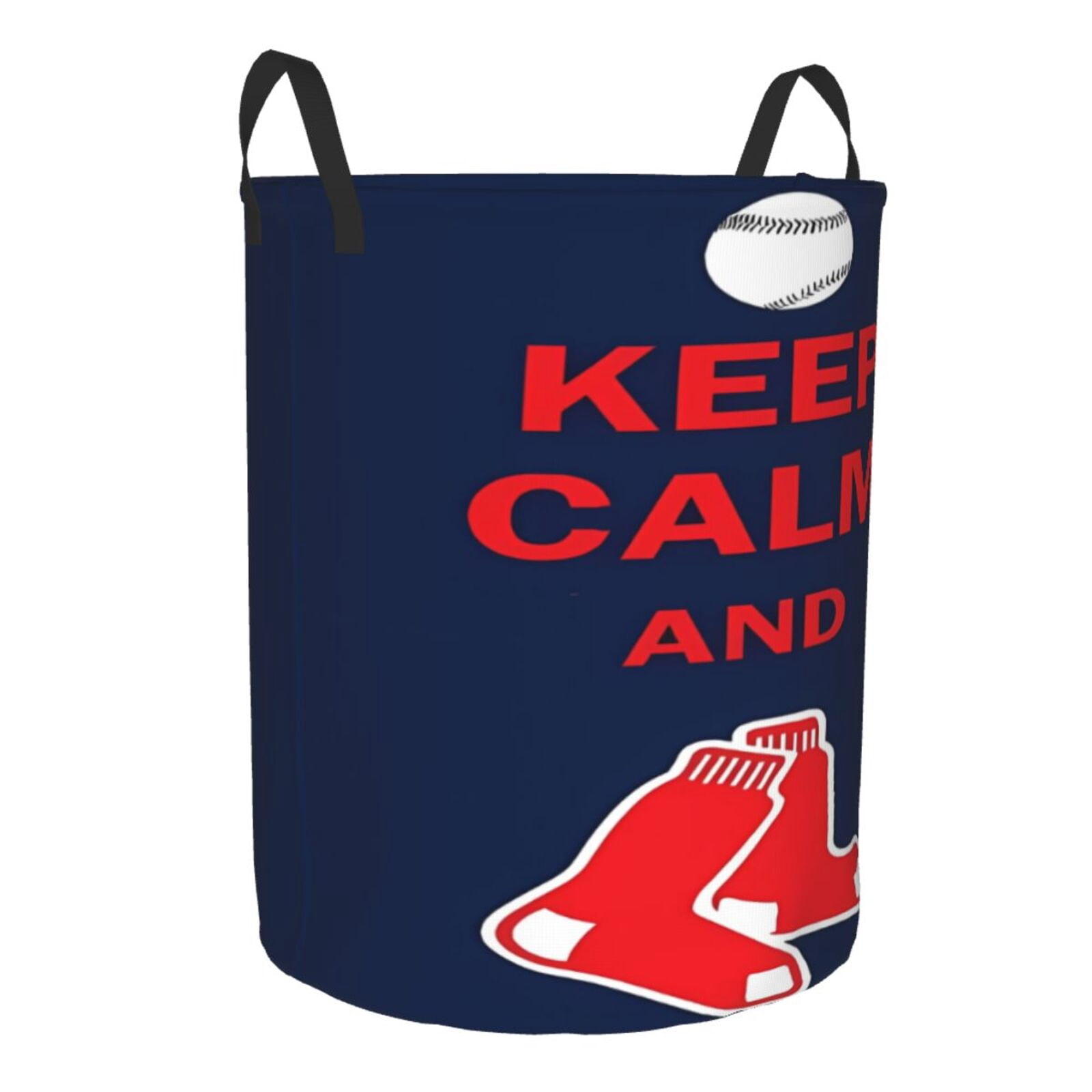 Red_Sox Baseball Team Round Single Layer Laundry Basket, Cute Boys ...
