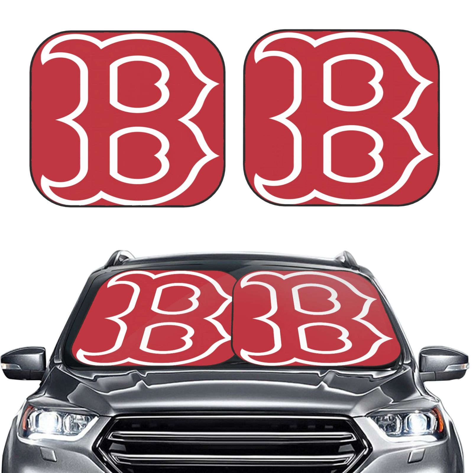 Red_Sox Car Windshield Sun Shade Foldable Front Windshield Shade for ...