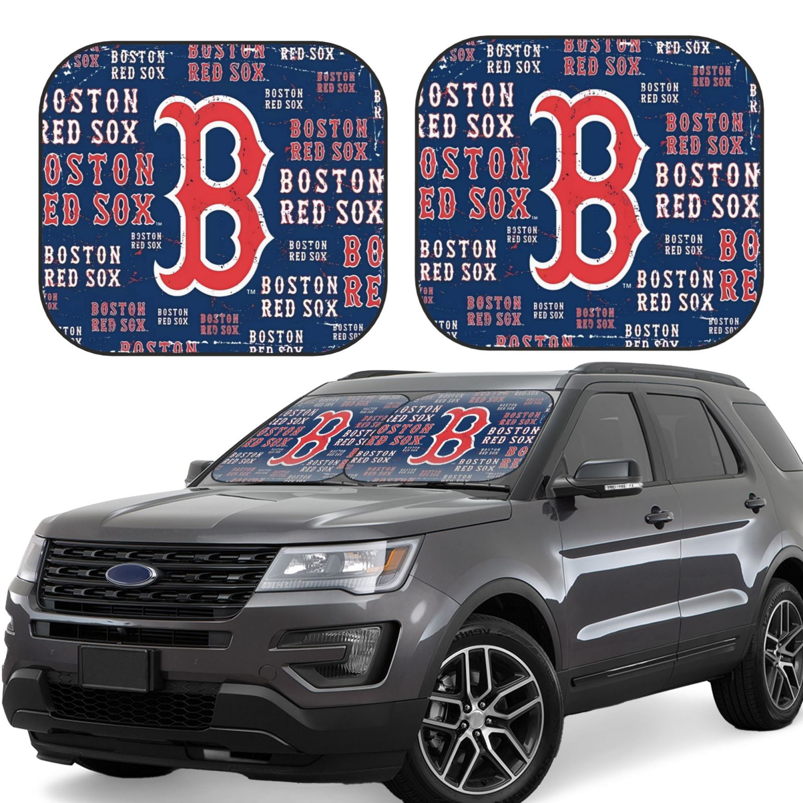 Red_Sox Car Windshield Sun Shade Foldable Front Windshield Shade for ...