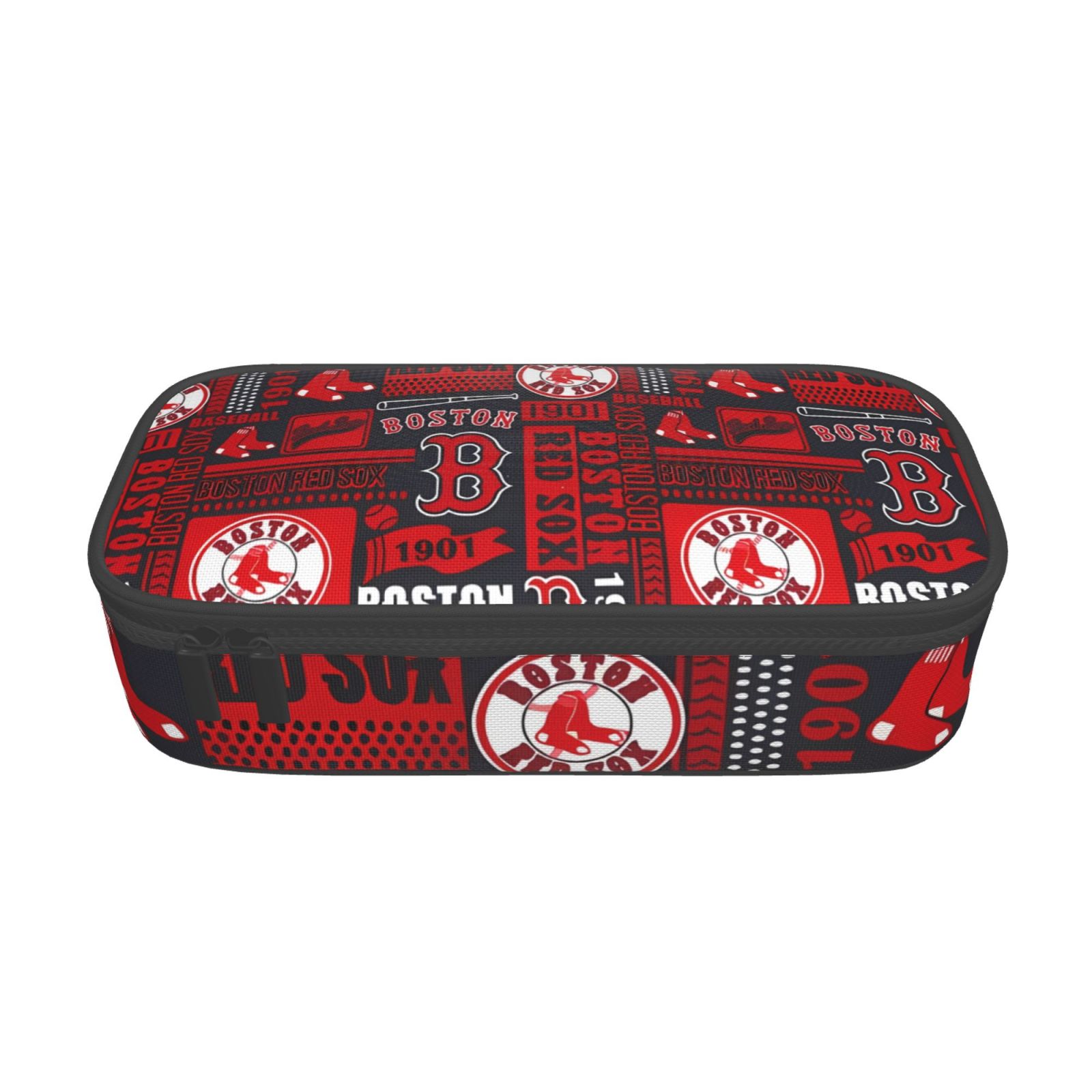 Red_Sox Large Capacity Compartment Stationery Pencil Case Soft Canvas ...