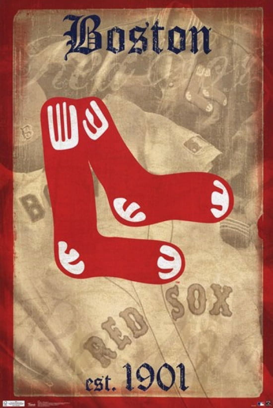Red Sox - Retro Logo 11 Laminated Poster Print (22 x 34) - Walmart.com