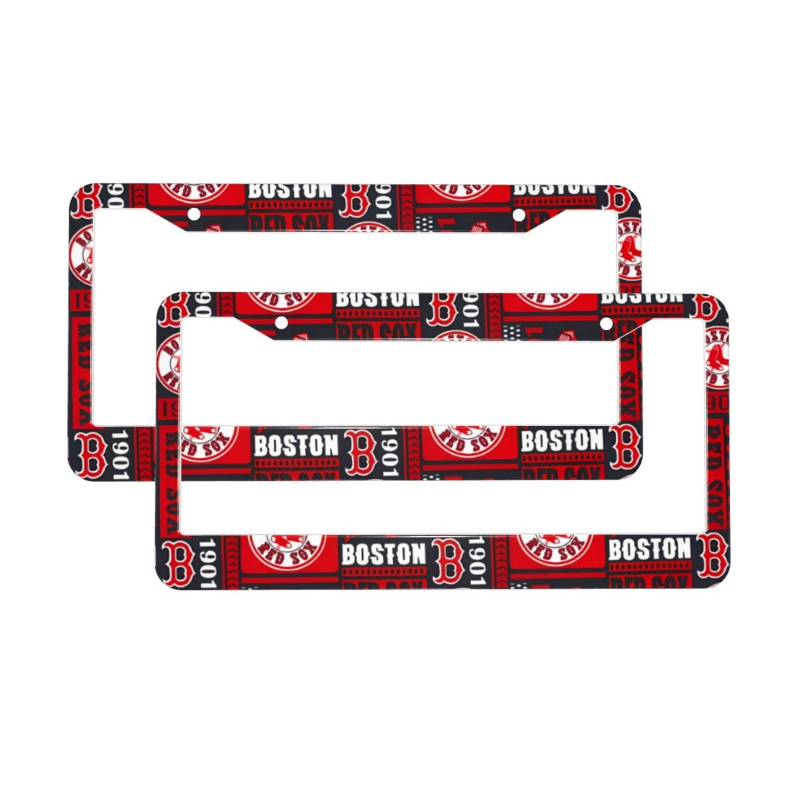 Red_Sox Unisex-Adult Standard Chrome License Plate Frame Circular Hole ...