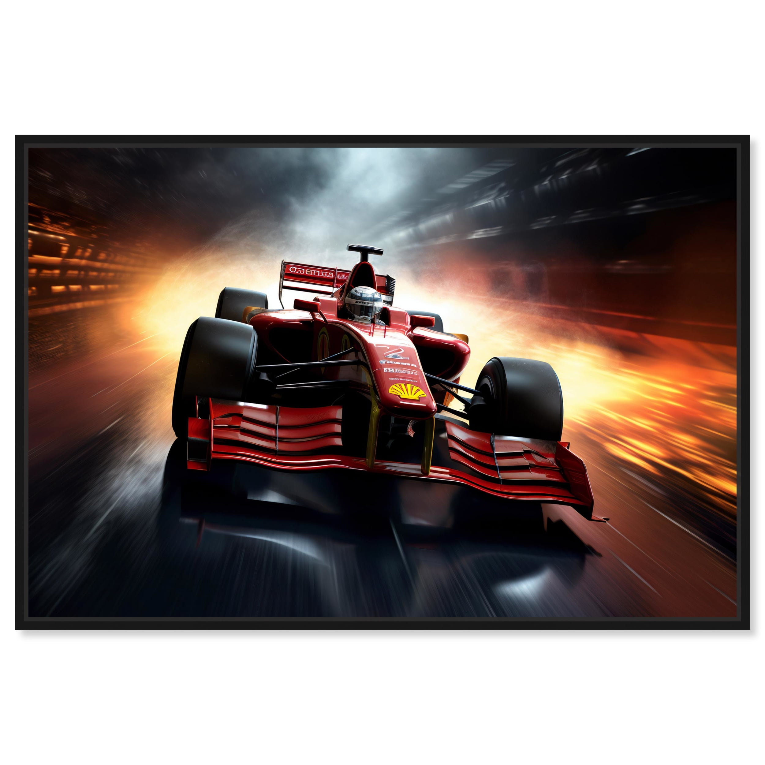Red Speed II Racing Car Print Man Cave Canvas Wall Art by Notoriart ...